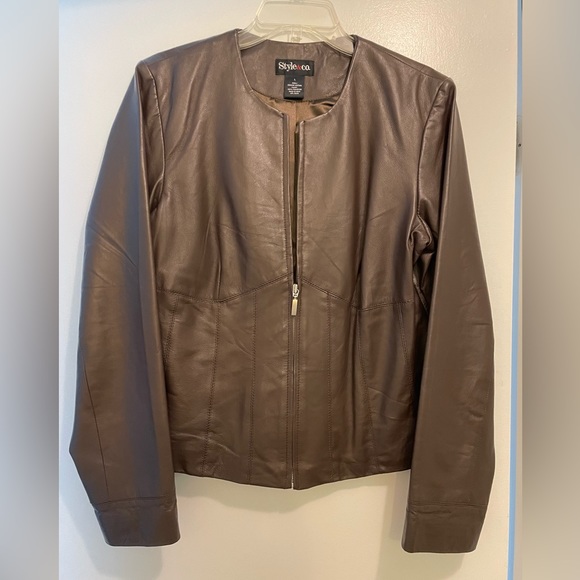 Style & Co. | Jackets & Coats | Style Co Leather Jacket | Poshmark
